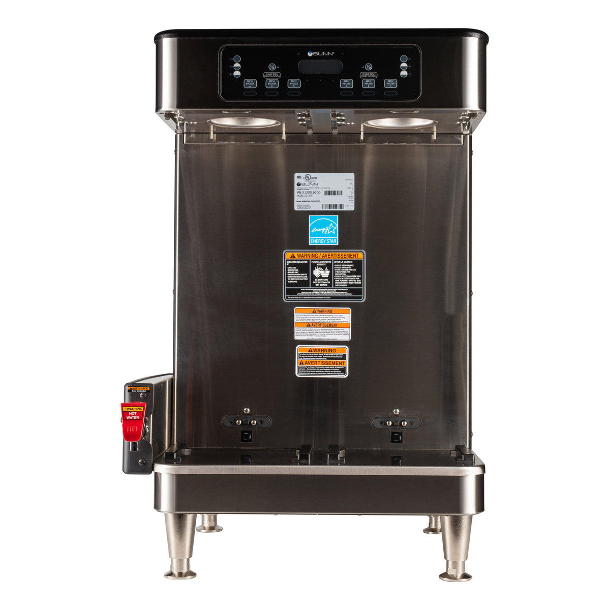 BUNN | ICB TWIN SH Infusion Series Soft Heat Coffee Brewer, Stainless Steel, 120/240V ...