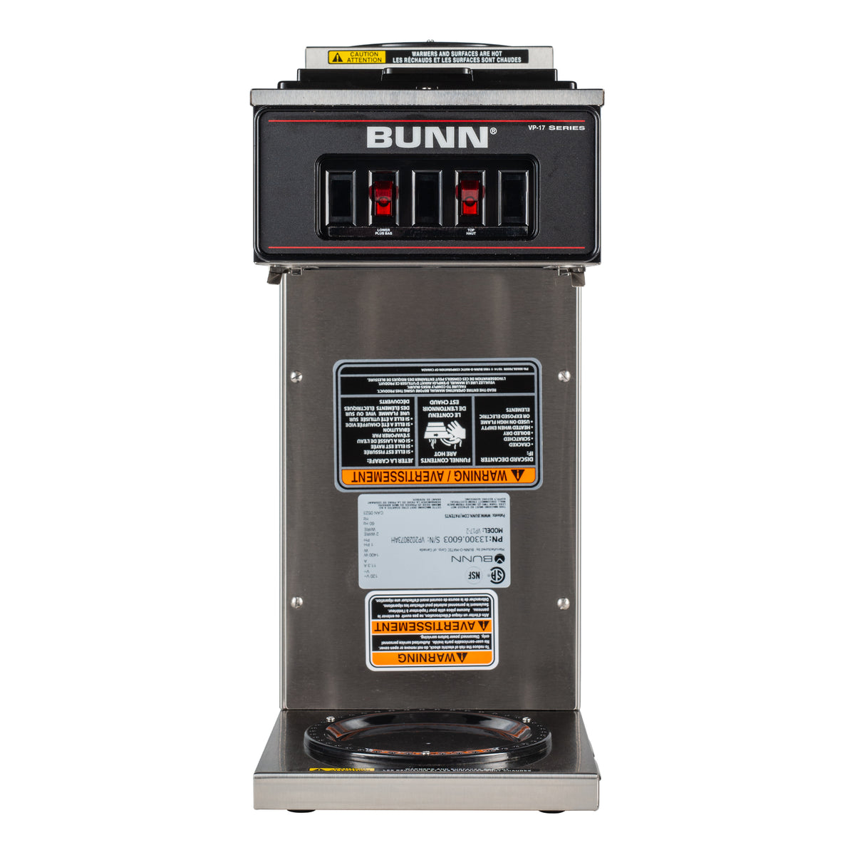 BUNN | VP17-2 Coffee Brewer, 2 Warmers, 120V – ChefEquipment.com
