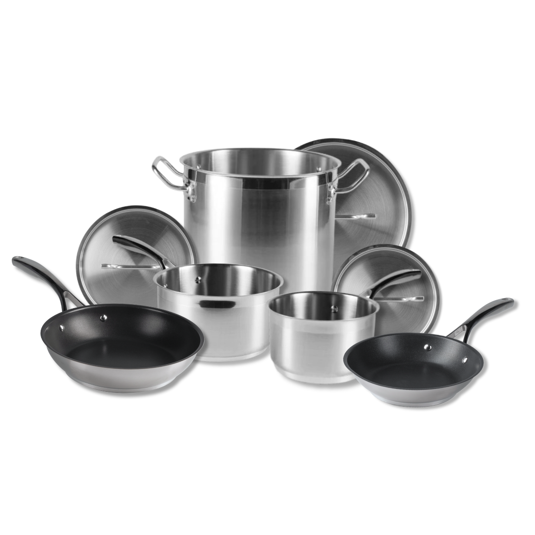 SignatureWares 8 Piece Cookware Set, Stainless Steel – ChefEquipment.com