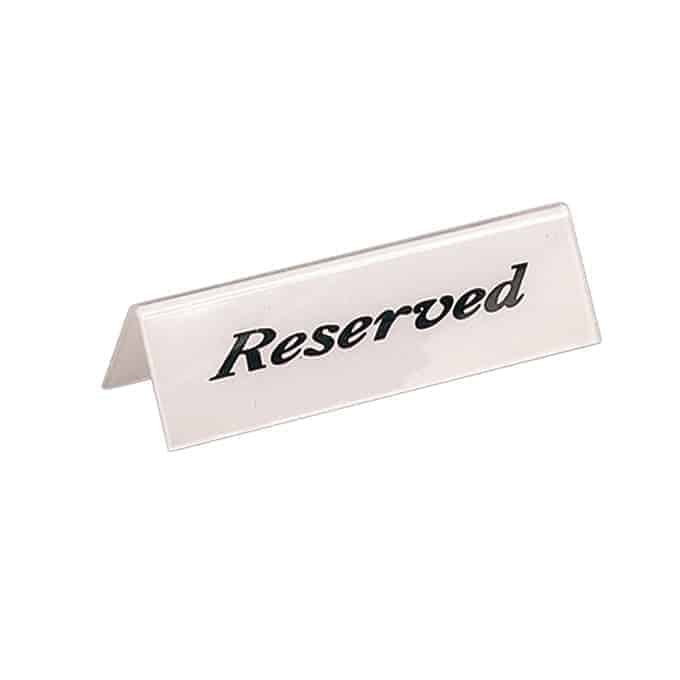 American Metalcraft Reserved Tent Sign, 6" x 2", Acrylic ...