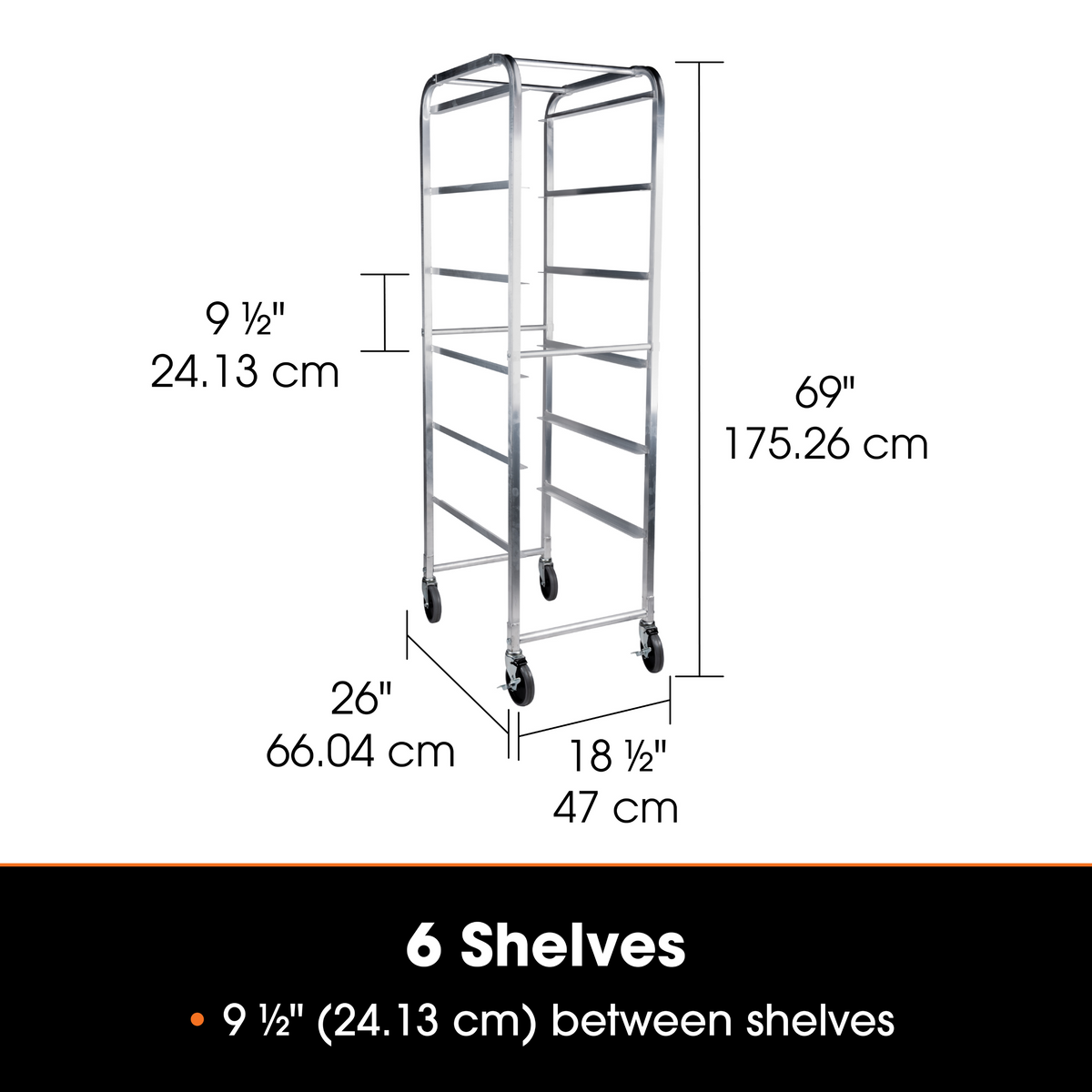 SignatureWares 6 Shelf Bus Bin Rack, Aluminum – ChefEquipment.com
