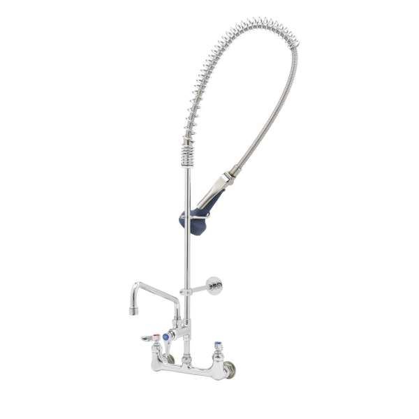 T&S B-0133-A12-B08 EasyInstall 8" Wall Mount Pre-Rinse Faucet, 12" Swi ...