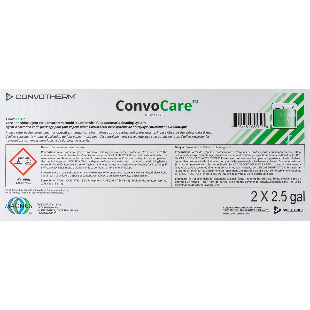 Convotherm ConvoCare Premixed Rinse for Convotherm Combi Ovens (2-pack ...