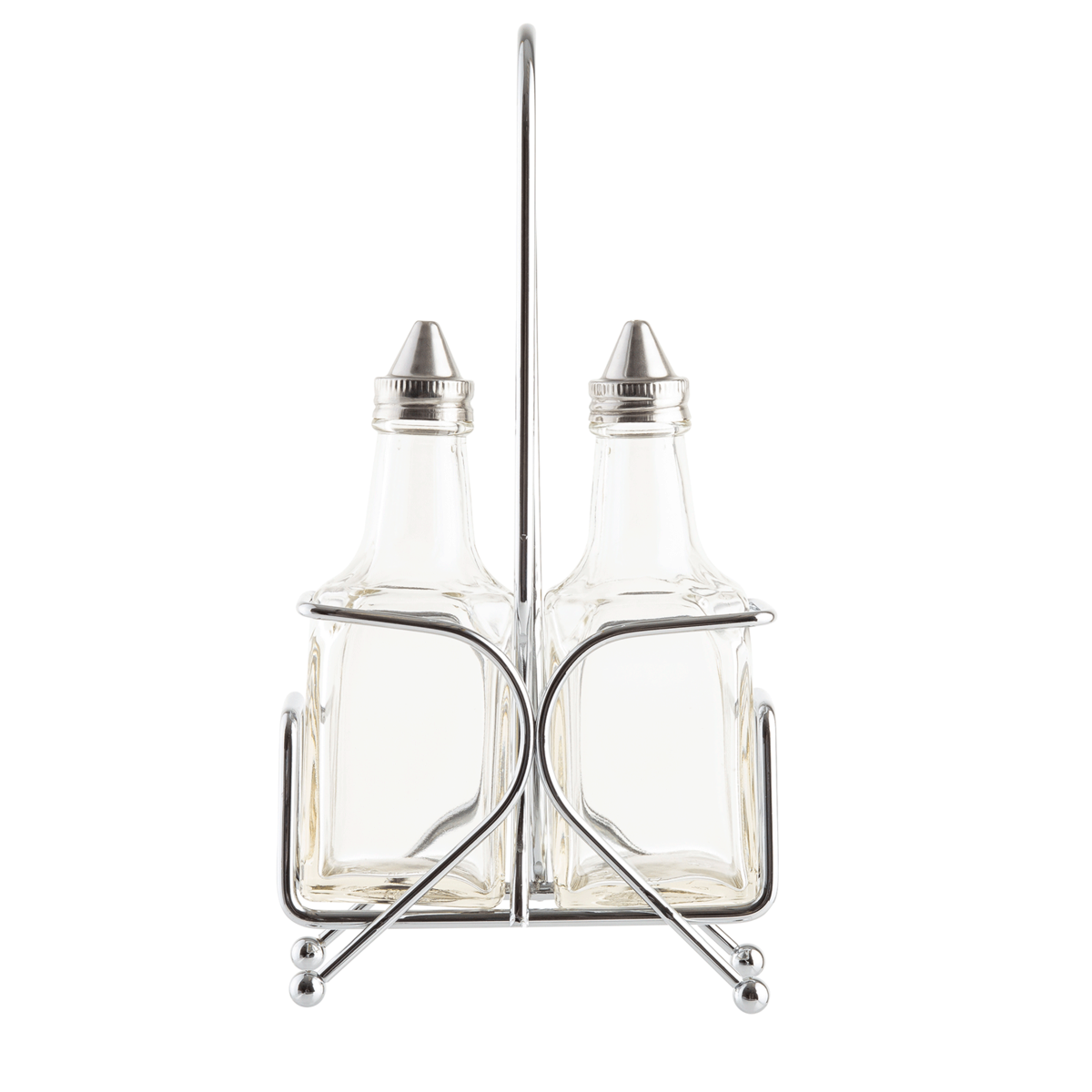 TableCraft European Collection 3 Piece Cruet Set, Glass/Stainless Stee ...