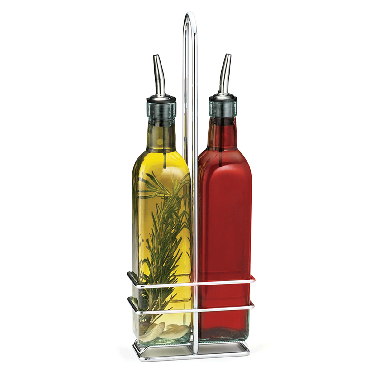 TableCraft Prima Collection 3 Piece Cruet Set, Pourers, Glass/Stainles ...