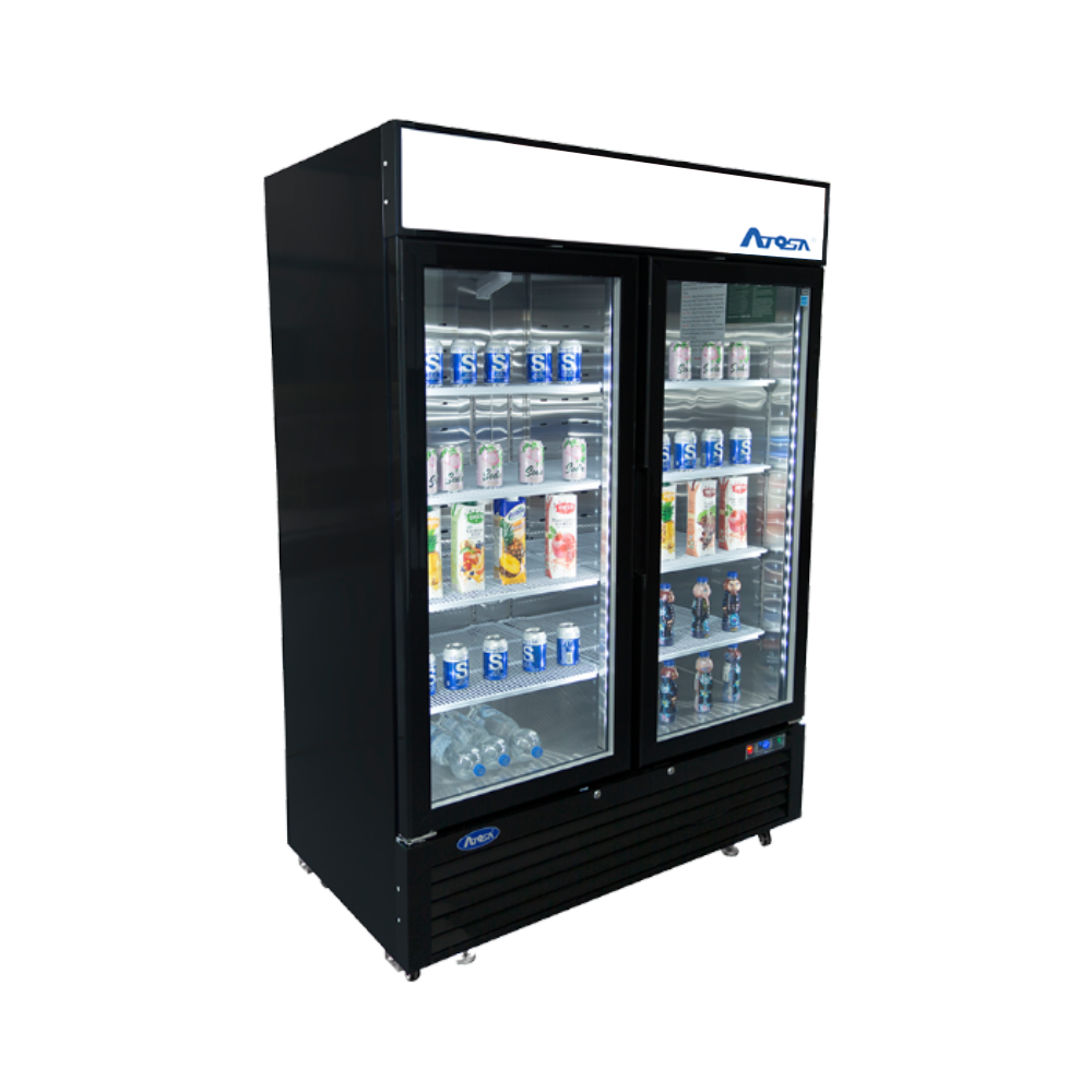 Atosa MCF8723GR Double Glass Door Merchandiser Refrigerator, 55", 115 ...