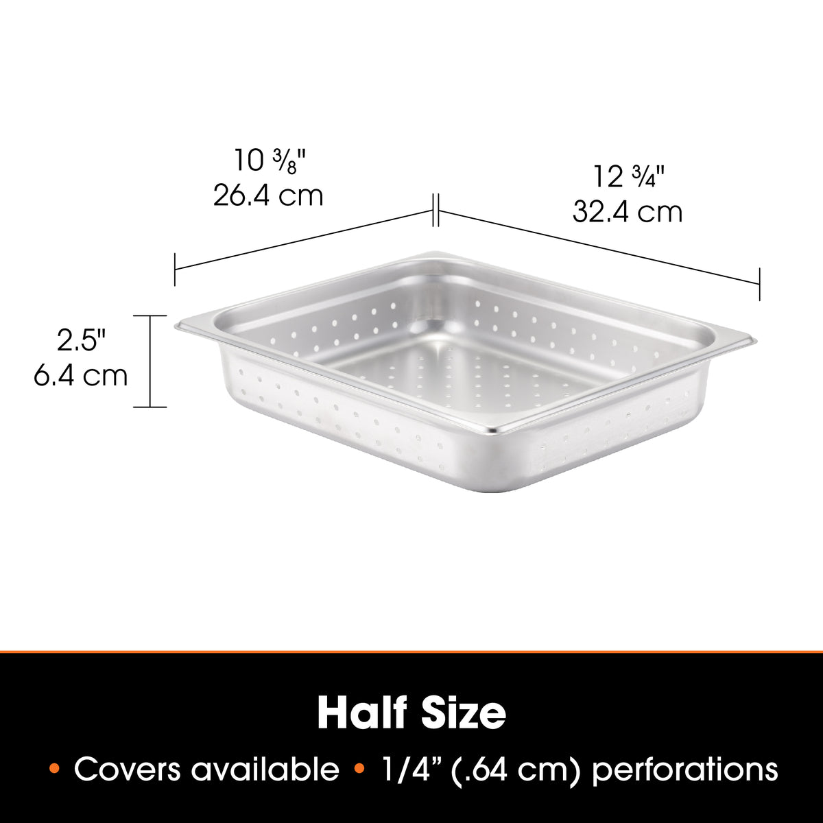 SignatureWares Perforated Half Size Food Pan, 24 Gauge Stainless Steel ...